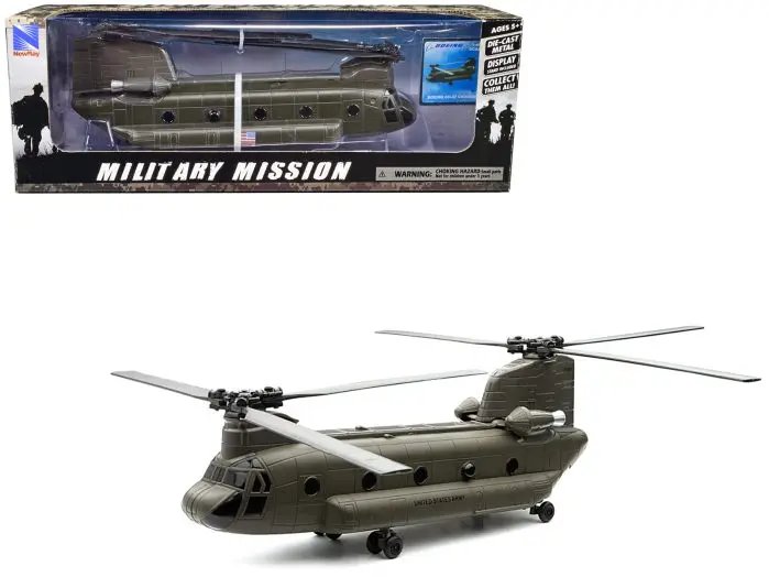 Authentic 1/60 Boeing CH-47 Chinook Diecast Model - US Army Olive Drab ...