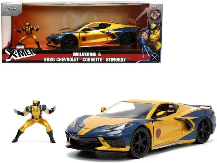 2020 Chevrolet Corvette C8 Stingray Gold & Blue with Wolverine Diecast ...