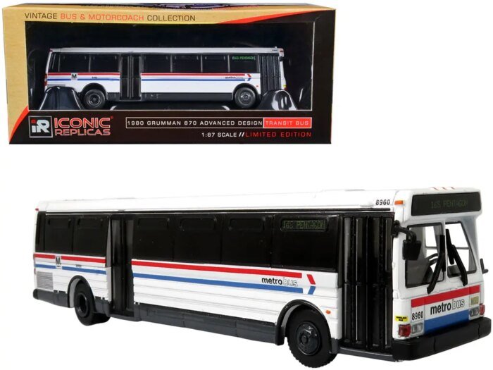 Vintage 1980 Grumman 870 WMATA Metro Bus 16S Pentagon for Sale