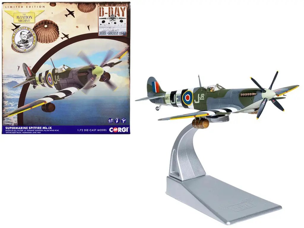 1/72 Corgi Diecast Supermarine Spitfire Mk.IX with Johnnie Johnson ...