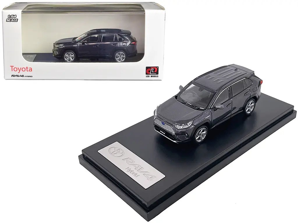 Toyota RAV4 Hybrid Dark Gray Metallic 1/64 Diecast Model Car by LCD ...