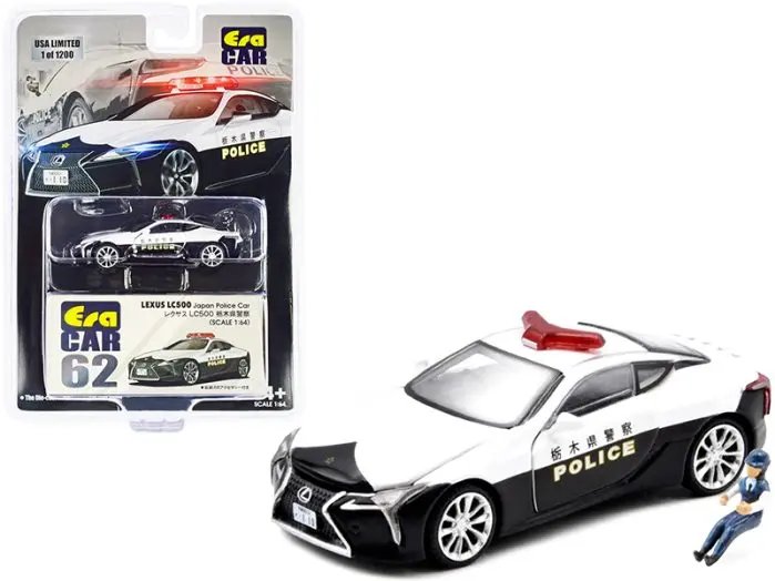 Lexus LC500 Japan Police 1/64 Diecast Model with Officer Figurine ...