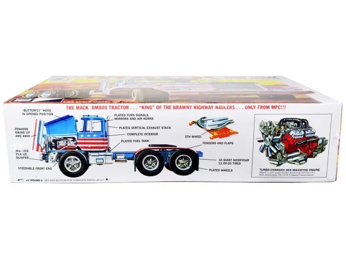 Build Your Dream: MPC Skill 3 Mack DM 800 Semi Tractor Truck 1/25 Scale ...