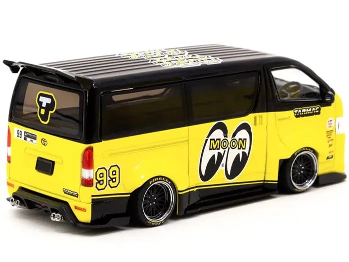 Toyota Hiace Widebody Van RHD #99 Mooneyes Team Yellow & Black 1/43 ...