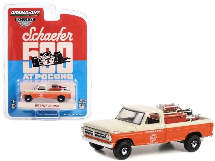1971 Ford F-250 Schaefer 500 Official Truck 1/64 Diecast by Greenlight
